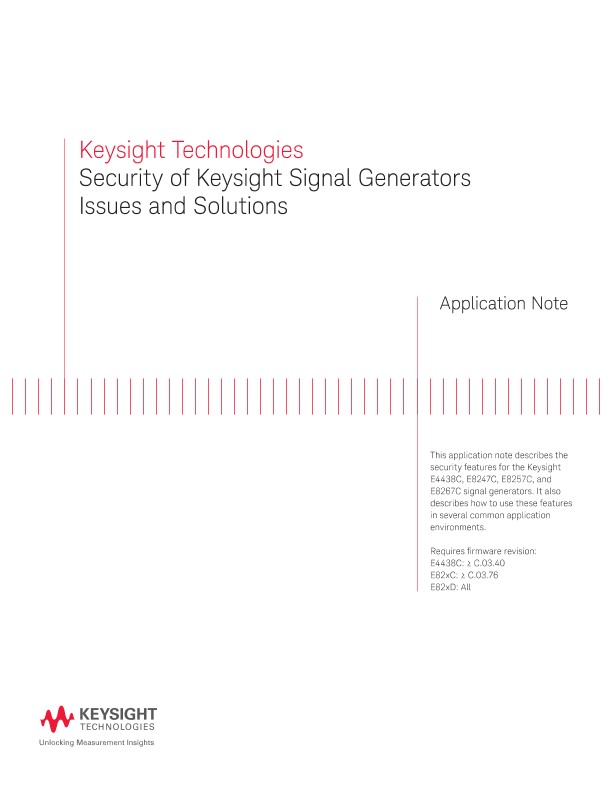 Security of Keysight Signal Generators PDF Asset Page | Keysight